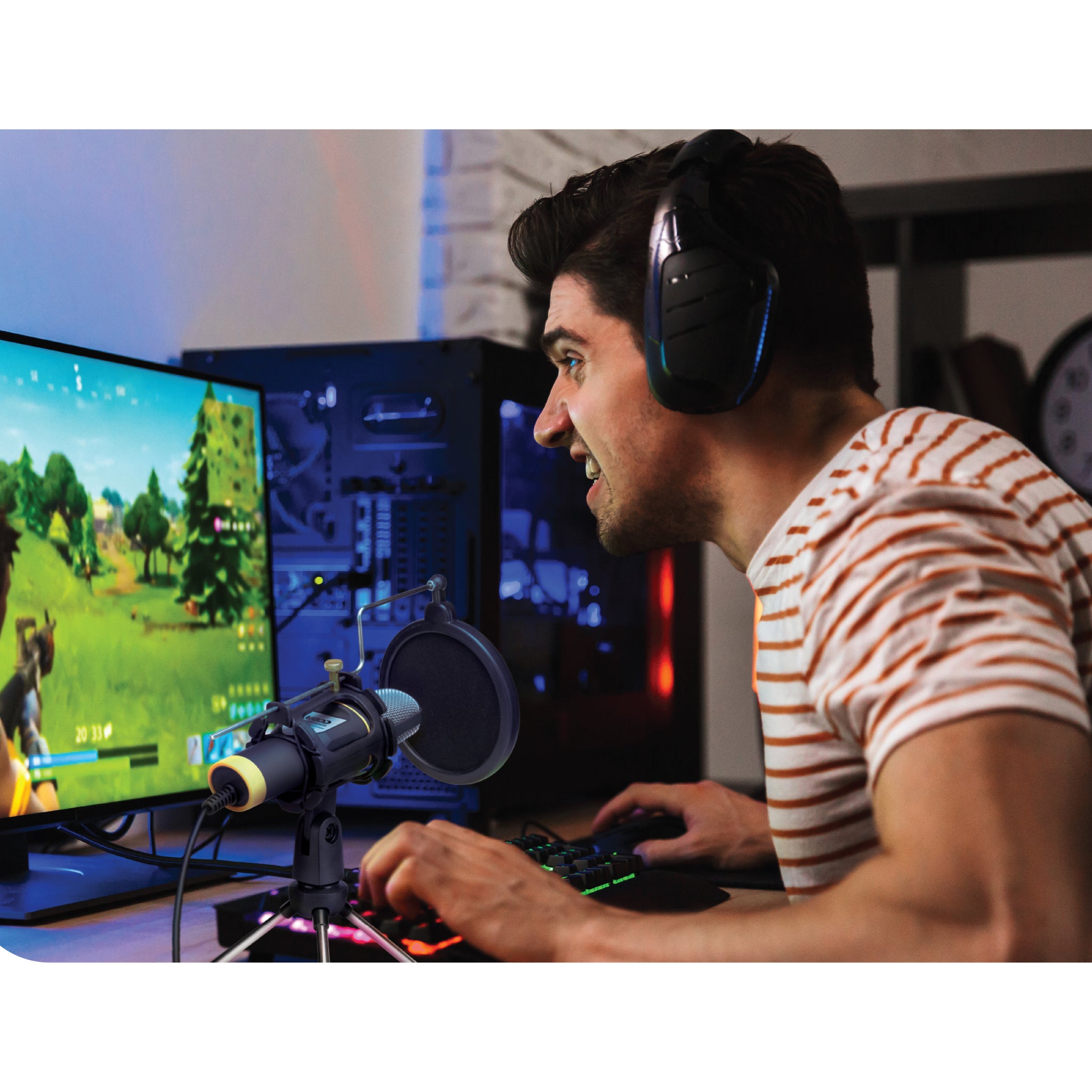 Podcaster Pro Studio Kit Condenser Mic, Shock Mount, Acoustic Pop Filt ...