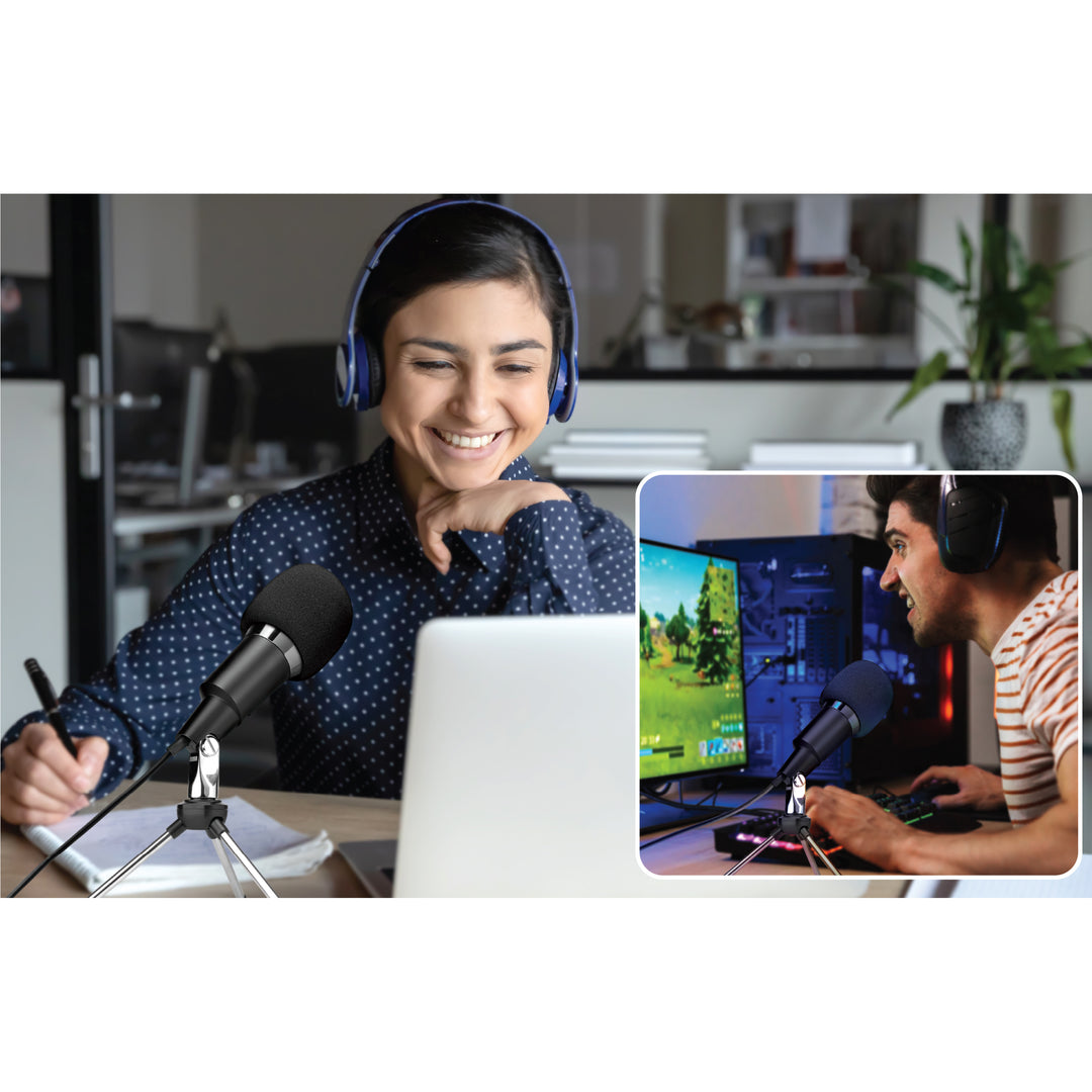 Podcaster Kit USB Condenser Mic, Mini-Tripod & Windscreen Pop Filter P ...