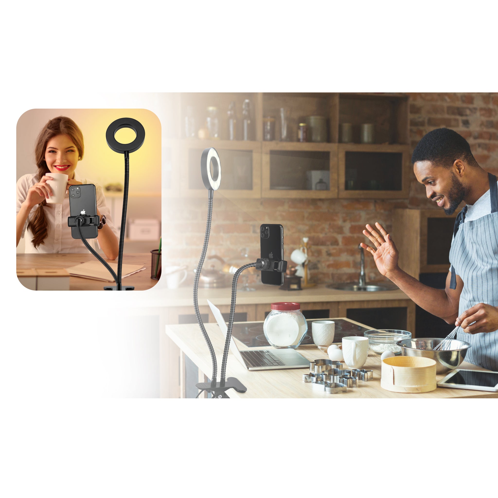 Clamp-Mount Vlogger Studio with LED Ring Light VL140 – SLIDE USA